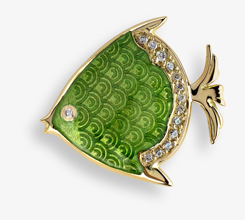 Nicole Barr Designs 18 Karat Gold Fish Lapel Pin-green - Coin Purse ...