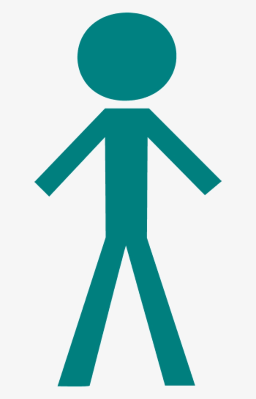 Vector Clip Art - Teal Stickman No Background - 600x1195 PNG Download ...