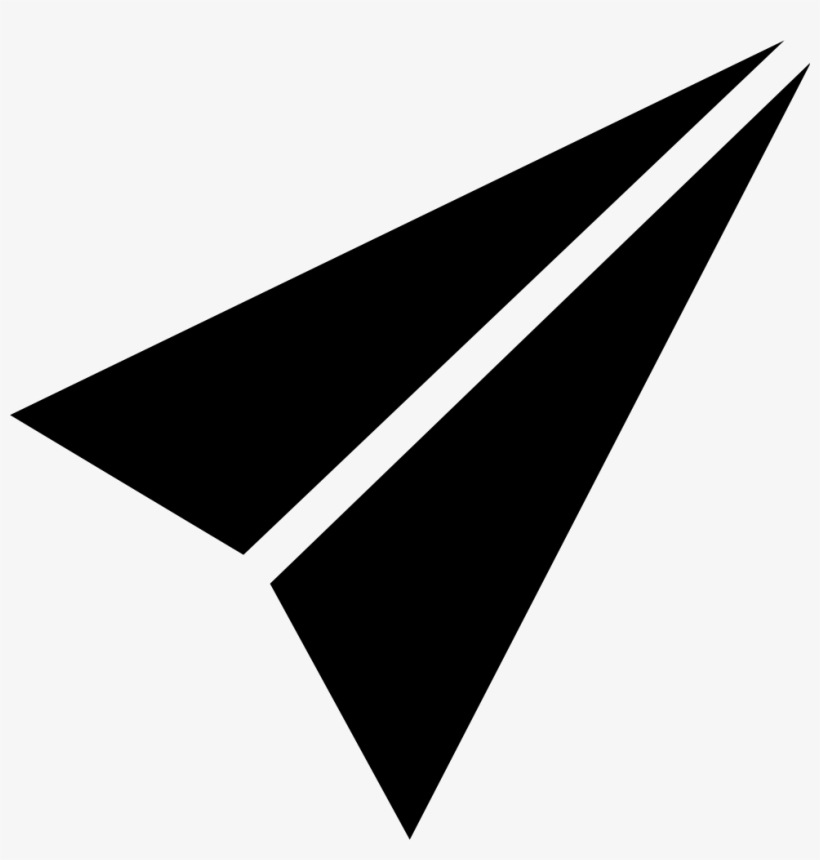 Paper Plane Black Folded Shape Of Triangular Arrow - Black Paper Plane ...