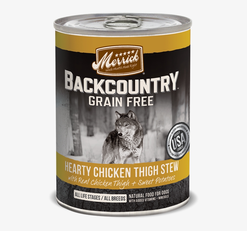 Backcountry Grain Free - Merrick Backcountry Chicken Thigh Can Dog Food ...