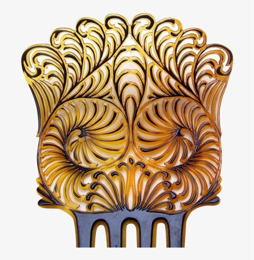 Large Openwork Hair Comb With Spiral Snail Shell Design - Illustration ...