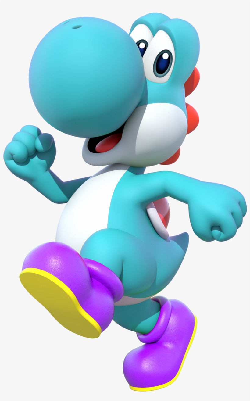 Download Transparent Mkdx Light Blue Yoshi - Super Mario Run Characters ...