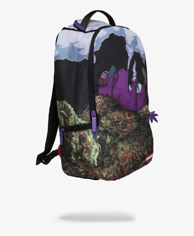 Download Transparent Sprayground- Purple Haze Ganja Bear Backpack - PNGkit