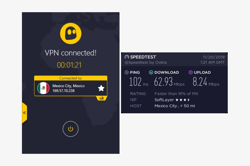 Cyberghost Mexico Speed Test - 675x465 PNG Download - PNGkit