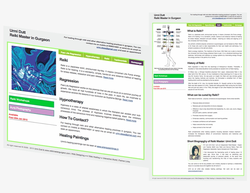 Urmi Dutt Reiki Master Website Design - Design - 800x600 PNG Download ...