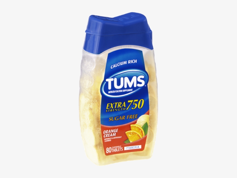 Tums Extra Strength 750 Sugar Free Orange Cream Antacid/calcium - Fresh ...