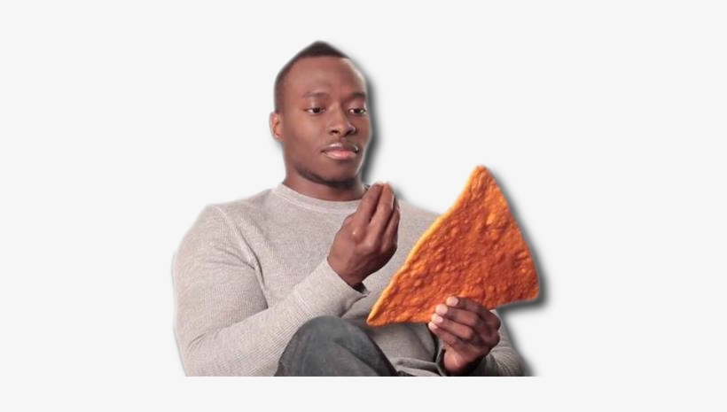 Dorito - Handsome Black Man Holding Dangerously Large Dorito - 450x393 ...