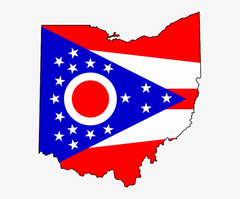 Ohio State Clip Art - Ohio State Flag Map - 555x600 PNG Download - PNGkit