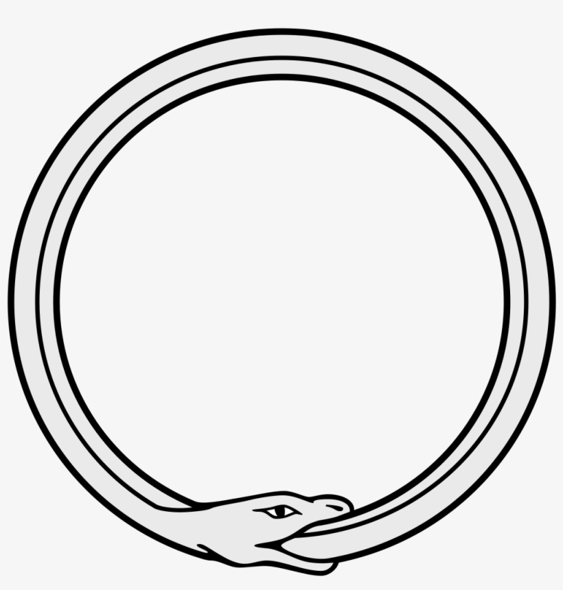 File - Ouroboros-simple - Svg - Snake Eating Itself Drawing - 1026x1024 ...