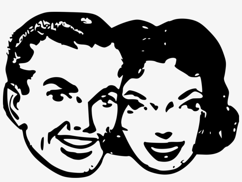 Cartoon Drawing Happiness Female - Retro Faces - 1067x750 PNG Download ...