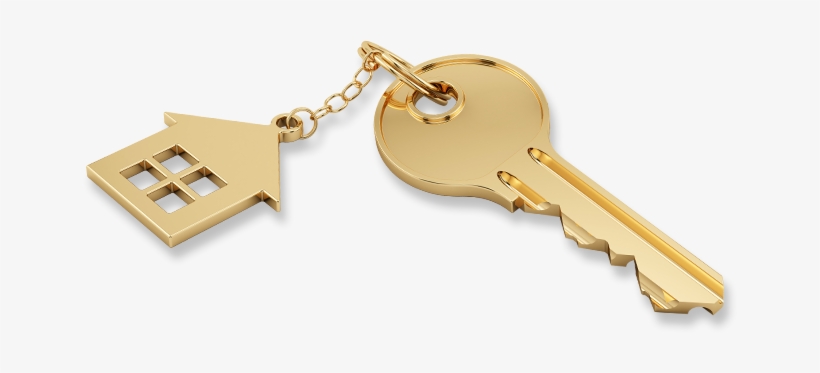 Finding The Right Loan - Gold House Key Png - 654x293 PNG Download - PNGkit
