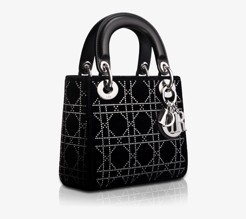 Velvet And Black Leather 'lady Dior' Bag - 600x660 PNG Download - PNGkit