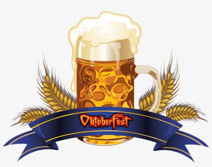 Download Oktoberfest Beer With Wheat And Blue Banner - 850x634 PNG ...