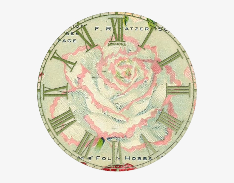 Wings Of Whimsy Clock Face Printable, Rose Clock, Background - 560x561 ...