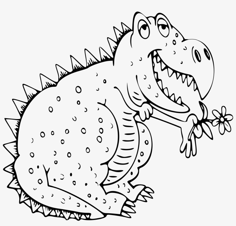 Download Transparent Dinosaur Outline Clipart Happy Dinosaur Outline ...