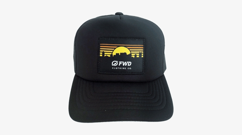 Fwd Skyline Sunset Patch Curved Polyfoam Trucker Hat - 750x791 PNG Download - PNGkit