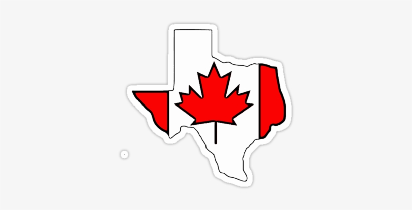 Download Transparent Texas Outline Canada Flag Stickers By ...