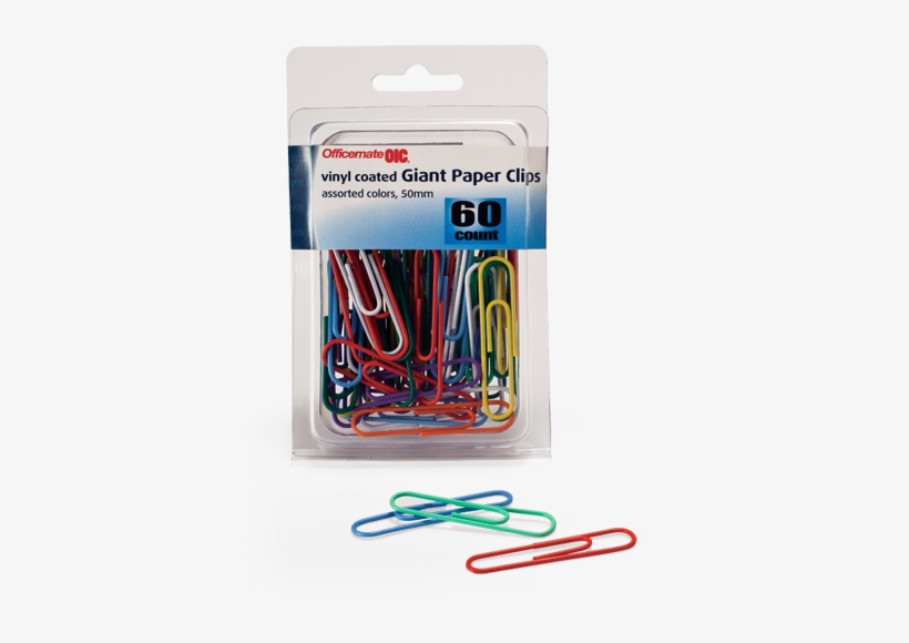 Officemate Oic Giant Vinyl Coated Paper Clips - Oic Paper Clips, Giant ...