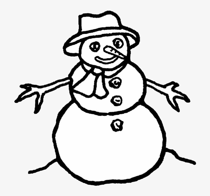Download Transparent Snowman Coloring Page - Snowman - PNGkit
