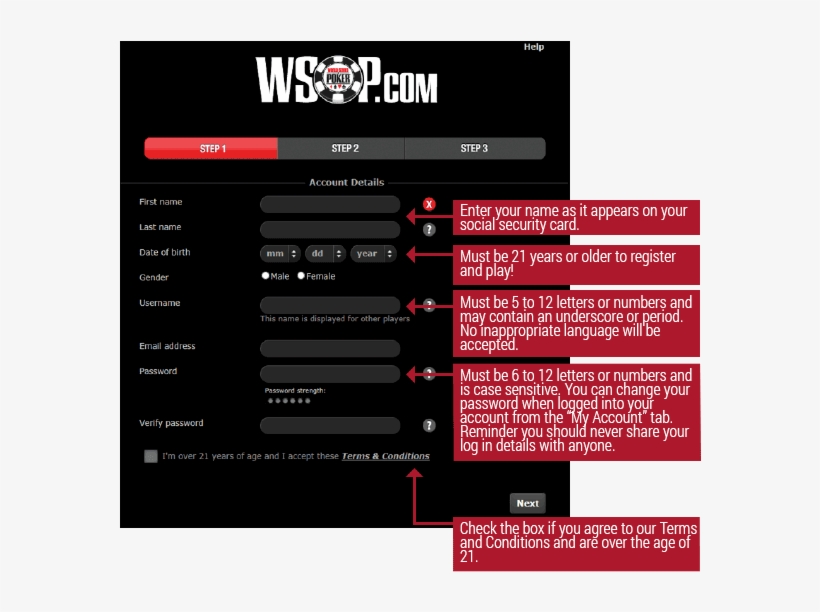 Wsop Registration Step - 598x551 PNG Download - PNGkit