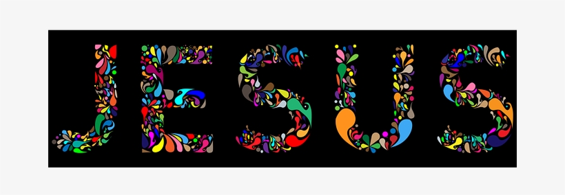 Jesus Christ Cross Crucifix Christian Cath - Jesus Colorful Text On ...