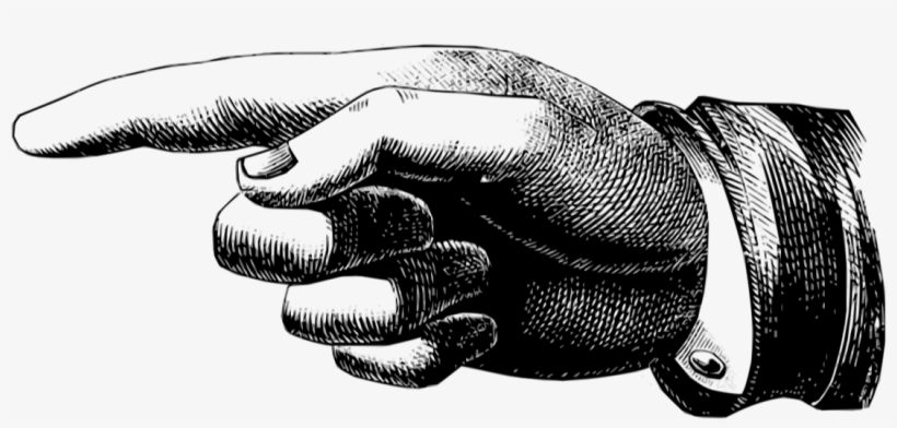 Vintage Finger Pointing Png - Old Fashioned Pointing Hand - 1100x473 PNG Download - PNGkit