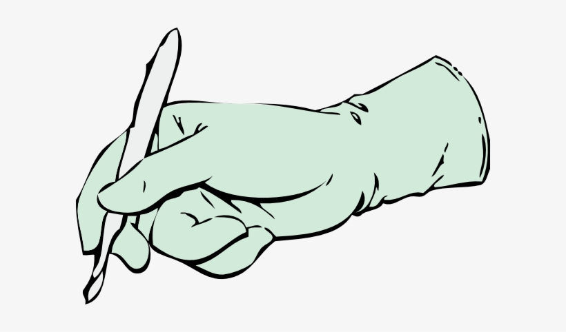 Free Vector Gloved Hand With Scalpel Clip Art - Scalpel Clipart ...