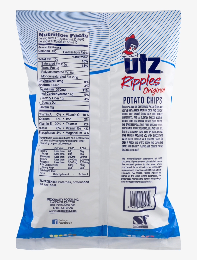 Utz Potato Chips, Ripples Original - Utz Quality Foods Inc. Utz Ripple ...