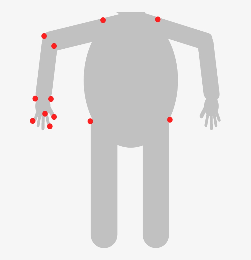 The Sketch Shows The Marker Position On The Human Body - 623x769 PNG ...