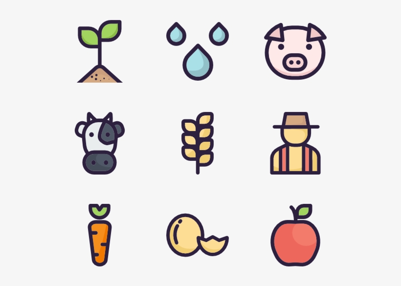 Farm Icon Set - 600x564 PNG Download - PNGkit