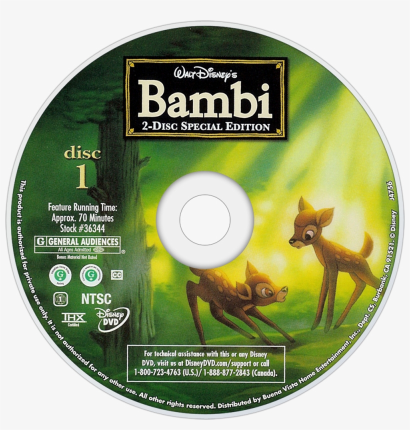 Bambi Movie Fanart Png Disney Dvd Disc - 1000x1000 PNG Download - PNGkit