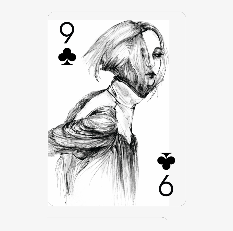 Nine Of Clubs, Fashion Playing Cards By Connie Lim - White Rabbit Card ...