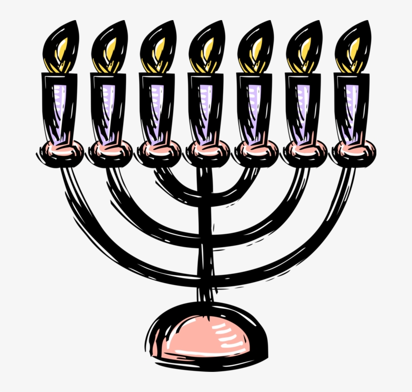 Vector Illustration Of Jewish Chanukah Hanukkah Menorah - Vector ...