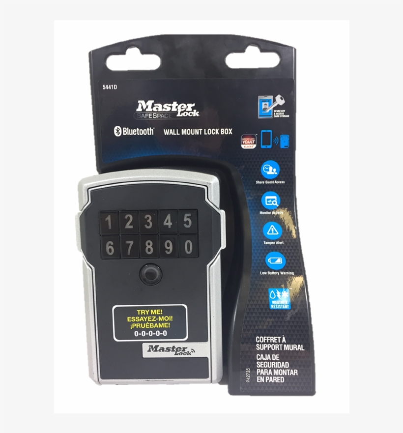 Download Transparent Master Lock Bluetooth Wall Mount Key Safe - Master ...