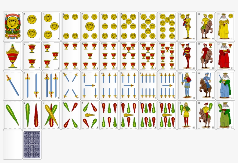 Baraja Española Completa - 2496x1595 PNG Download - PNGkit