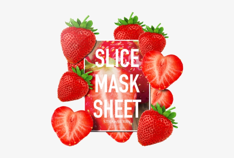 Slice Mask Sheet Surrounded By Slices Of Strawberries - 1000x562 PNG ...
