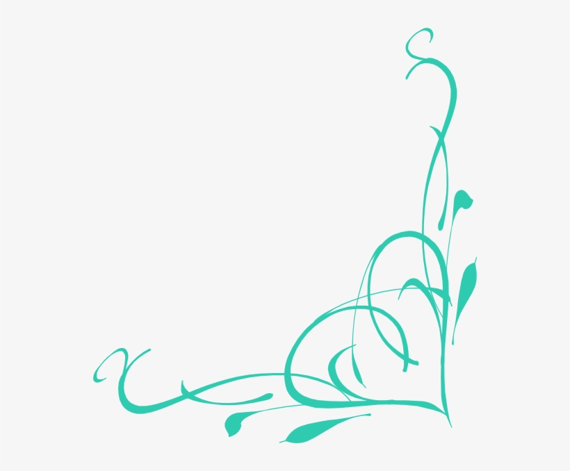 Swirl - Turquoise Swirl Border - 552x598 PNG Download - PNGkit