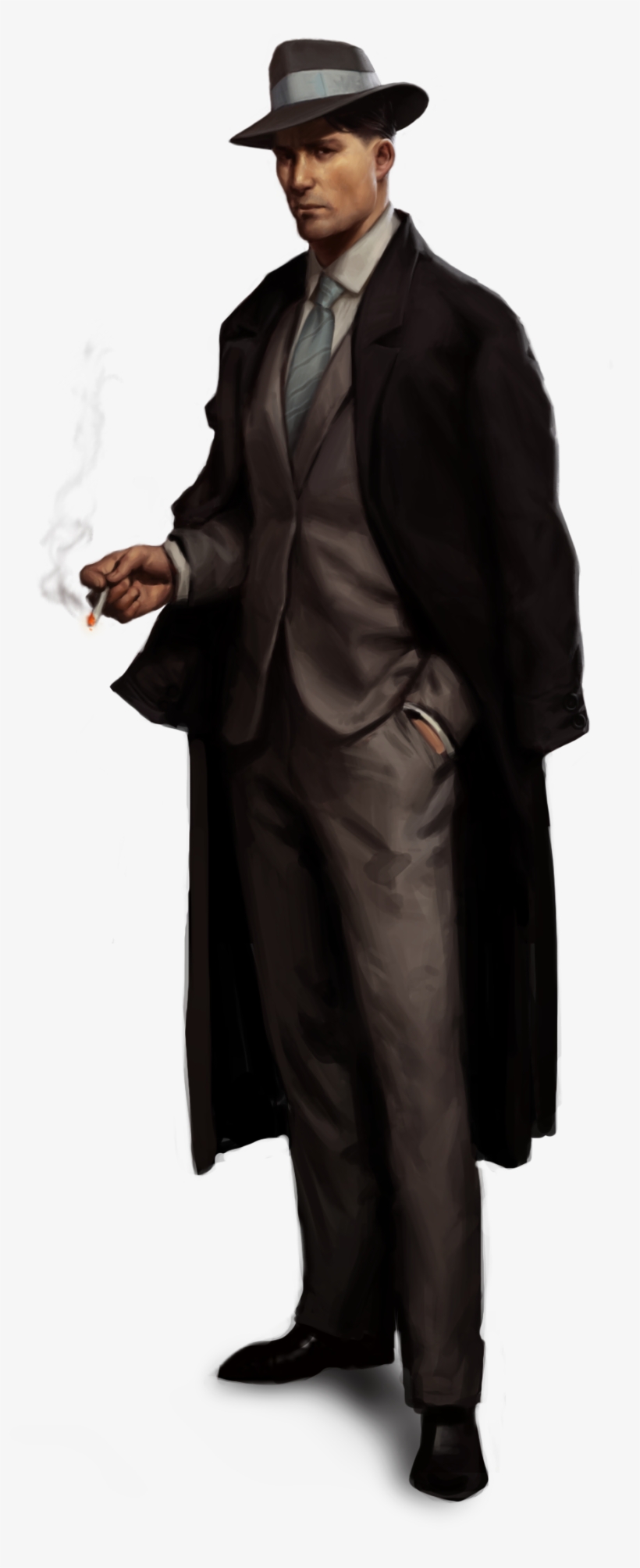 Mafia Man Film Noir - Gangster Character Art - 1078x2315 PNG Download ...