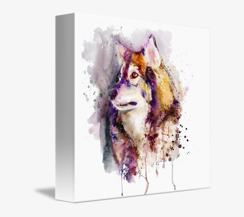 "watercolor Wolf Portrait" By Marian Voicu, Bucharest - Marian Voicu - 606x650 PNG Download - PNGkit