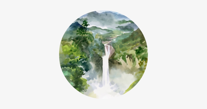Tampa Area Birth Doula Care - Watercolor Waterfall In Mountain ...