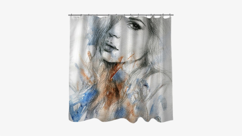 Watercolor Illustration Shower Curtain • Pixers® • - Art Print ...