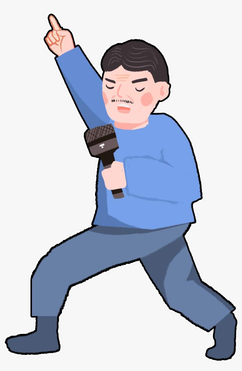 Hand Drawn Cartoon Father Singing Decoration Psd Image - Cartoon ...