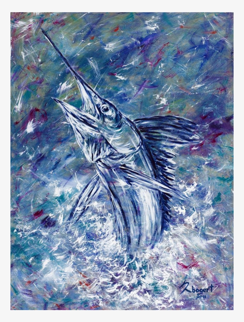 Transparent Acrylic Painting Lovely White E White Marlin - White One ...