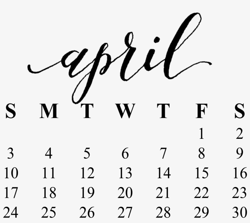 April - Make A Calendar - 1725x1500 PNG Download - PNGkit