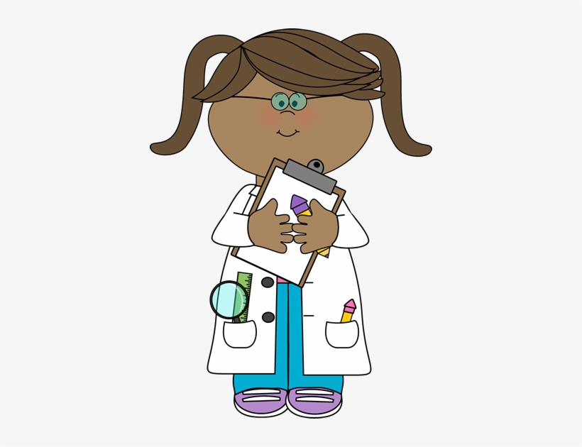 Girl Scientist With Clipboard - Kid Scientist Clipart - 398x550 PNG ...