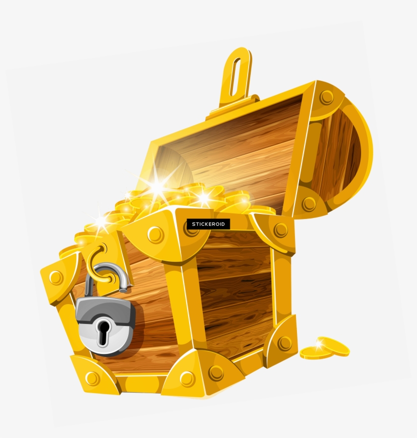 Open Chest With Lock - 3387x3388 PNG Download - PNGkit