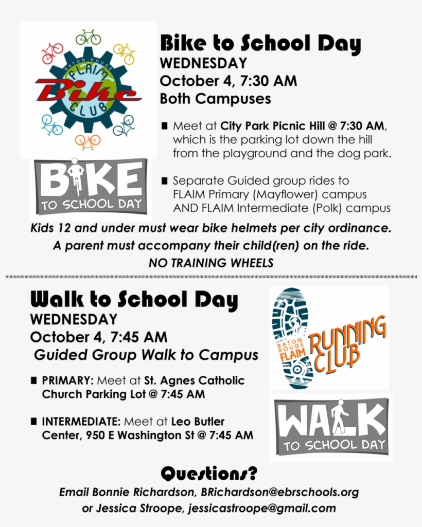 Bike-walk To School Flyer 091317 - 1000x1294 PNG Download - PNGkit