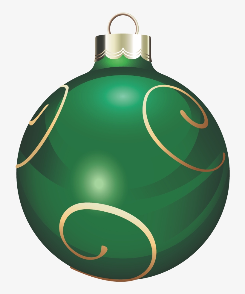 Transparent Green And Gold Christmas Ball Png Clipart - Green Christmas ...