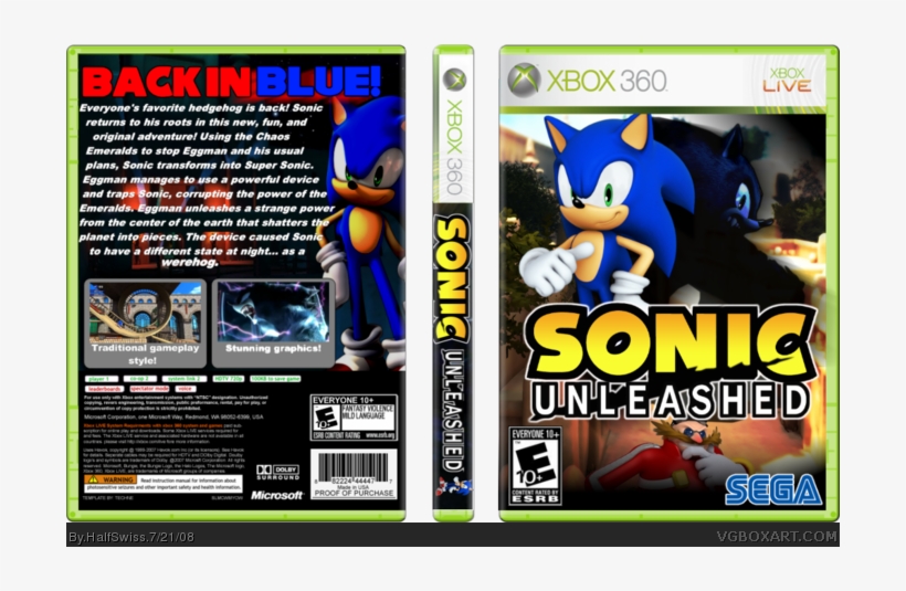 Sonic Unleashed Box Art Cover - 700x455 PNG Download - PNGkit