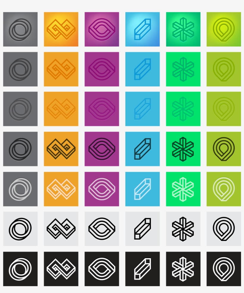 Full Set Of Icons In Different Version That Are Used - 1200x1471 PNG ...
